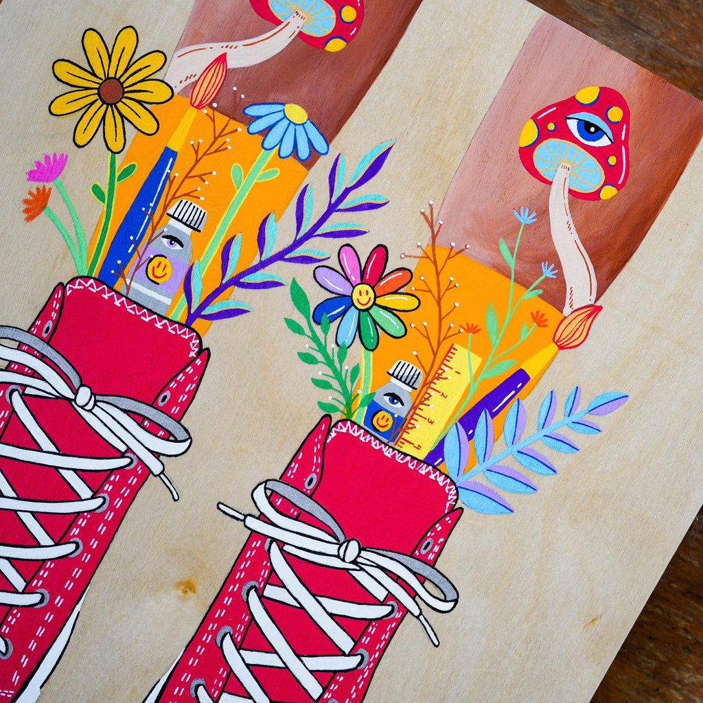 Red Converse Original Painting – HEYEMILYDEE SHOP